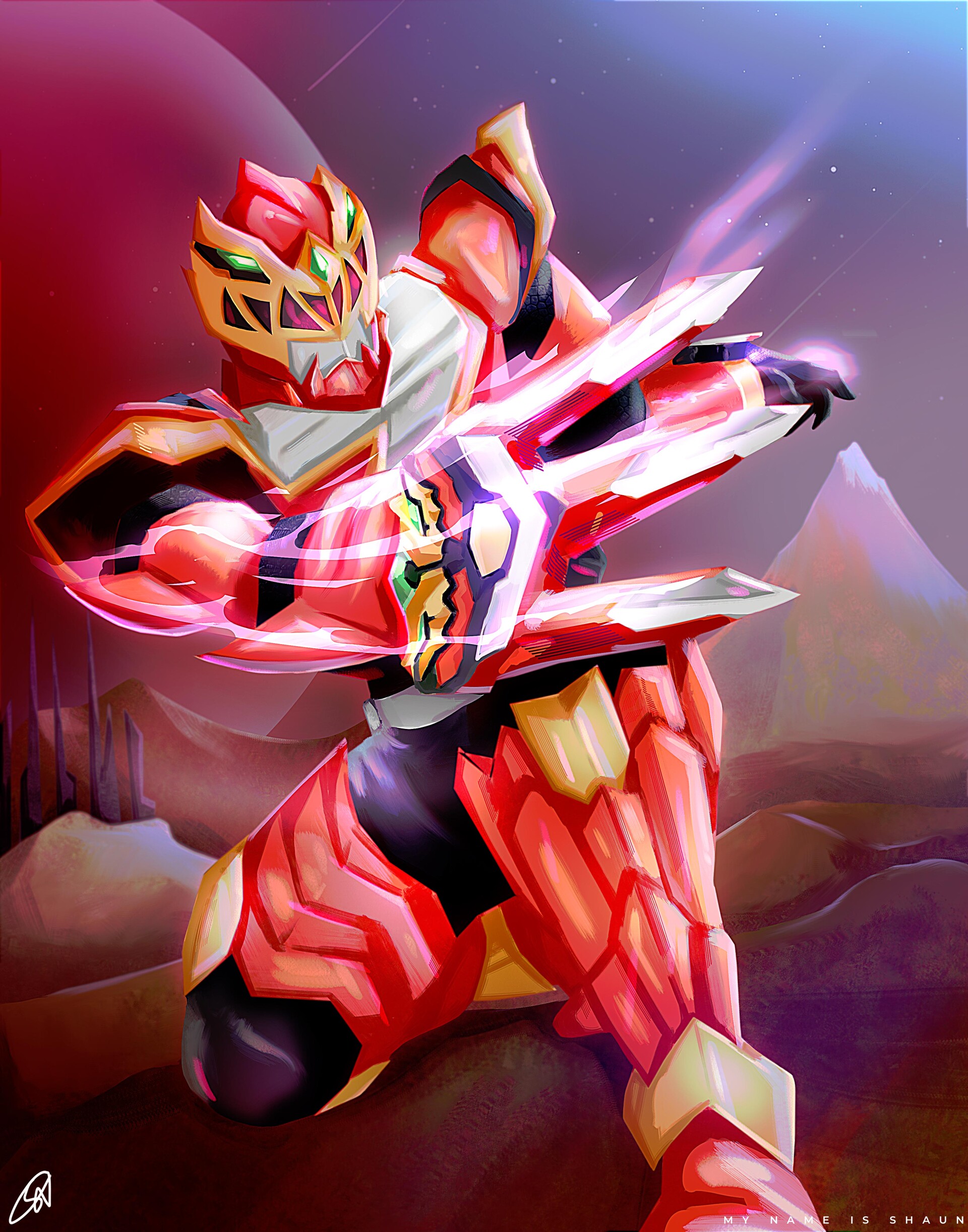 how to draw red dino charge ranger