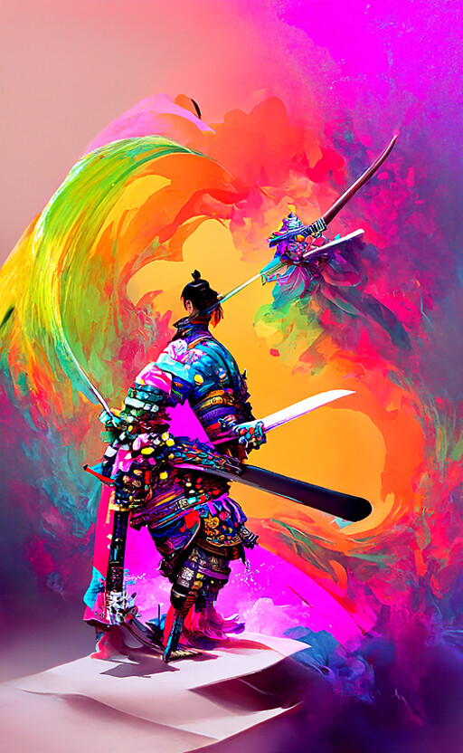 ArtStation - Colourful Samurai