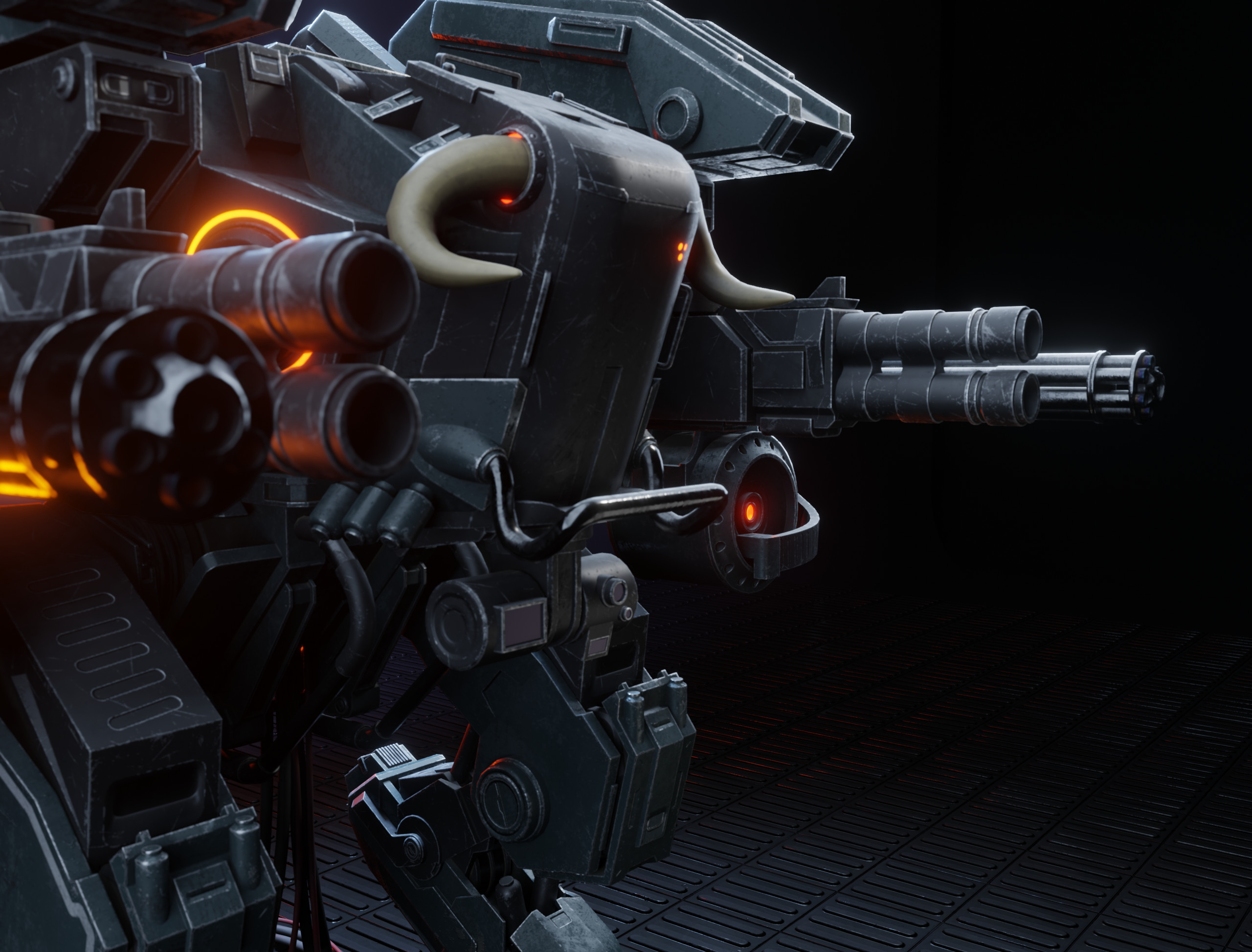Jaffer Grishko-Rashid - 3D Artist Portfolio - Bull Mech "R-12"