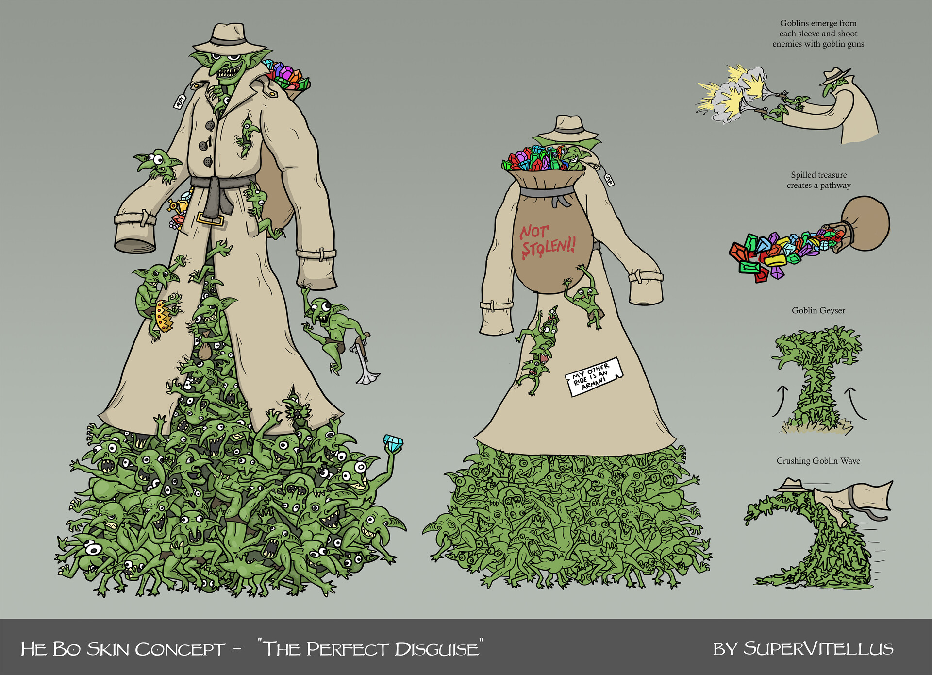 ArtStation - Unofficial SMITE He Bo Skin Concept - "The Perfect Disguise"