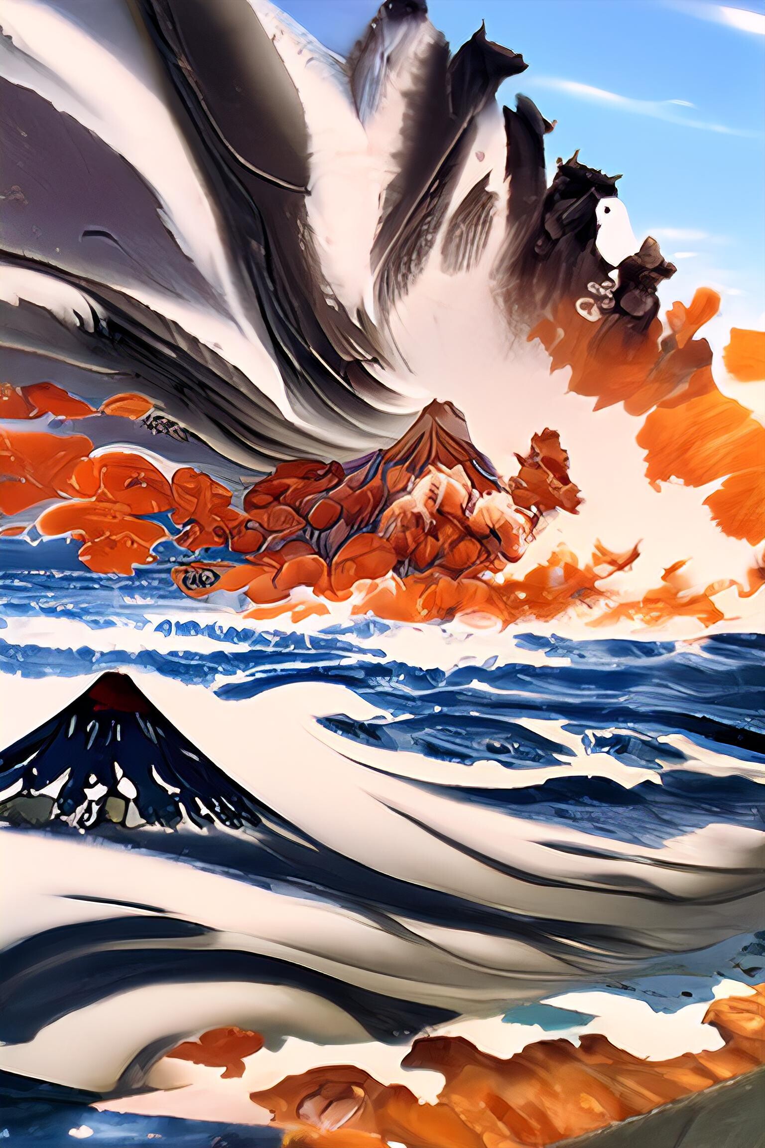 Japanese Wave Art Wallpaper