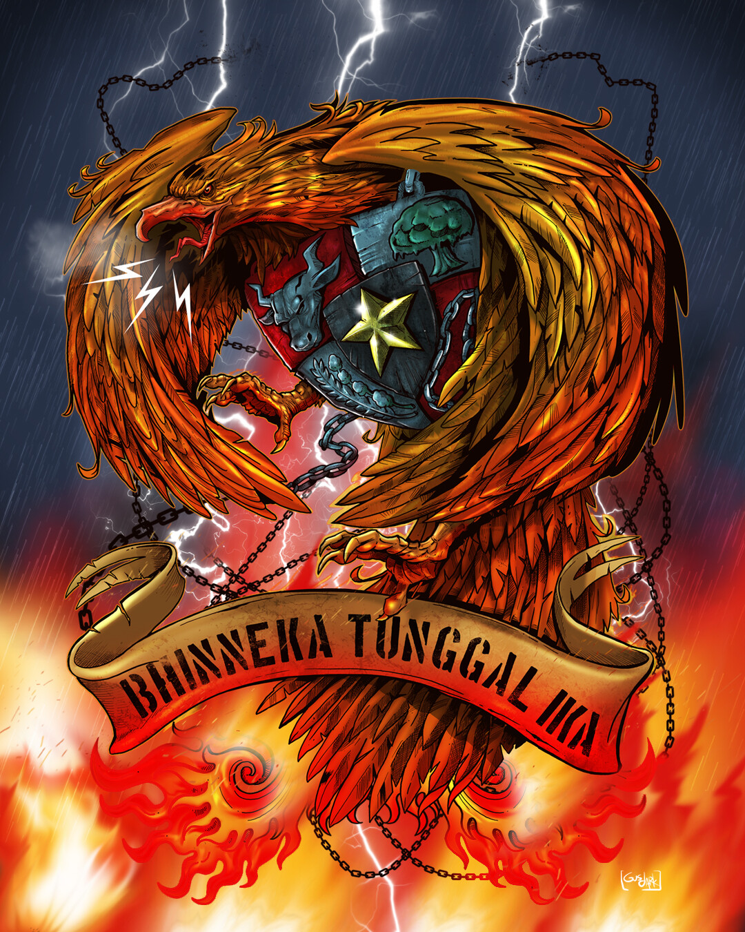 ArtStation - The Garuda Riding Storm