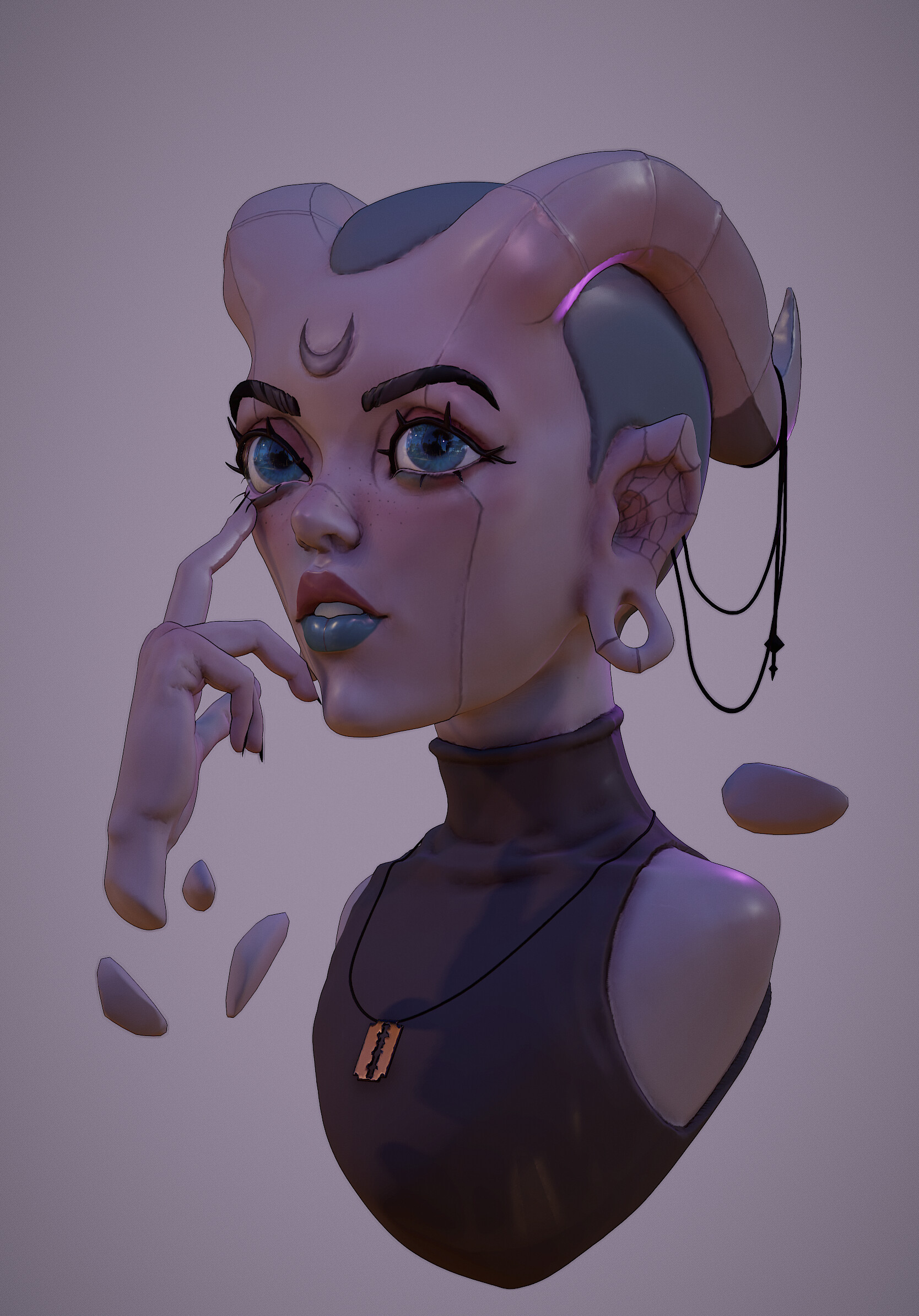ArtStation - 3D sculpt "Demonic girl" by the art of ElizMill
