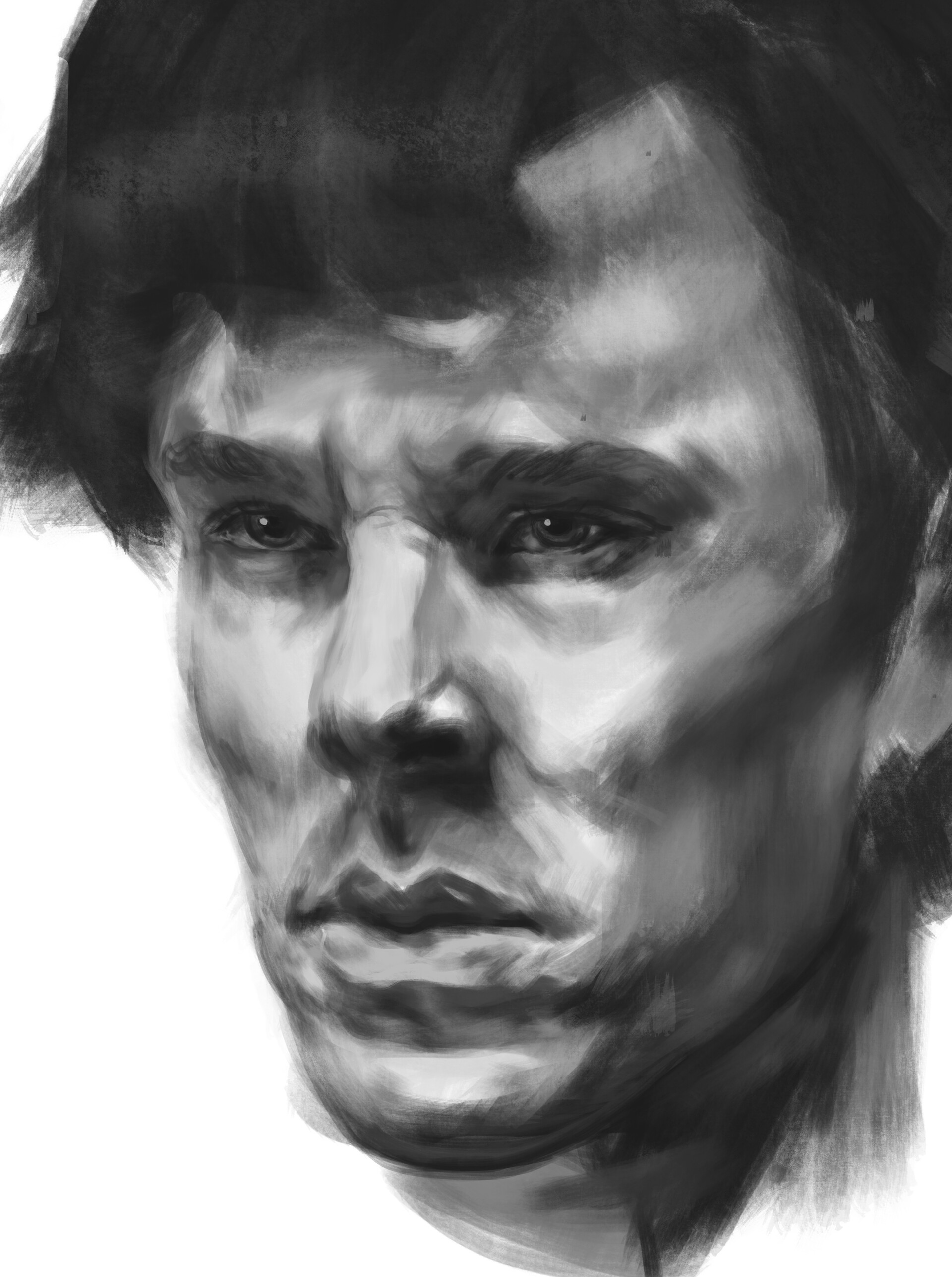 ArtStation - Benedict Cumberbatch as Sherlock portrait