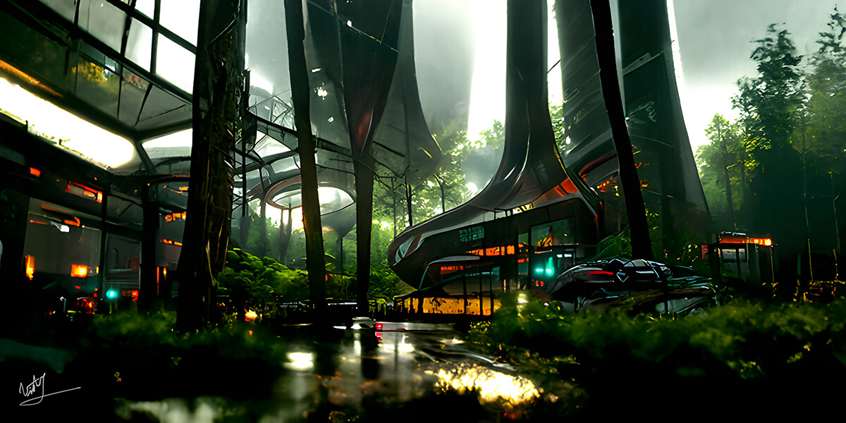 Vishal Bakhaswala - Forest Sci-fi Landscapes 001 - AI Art