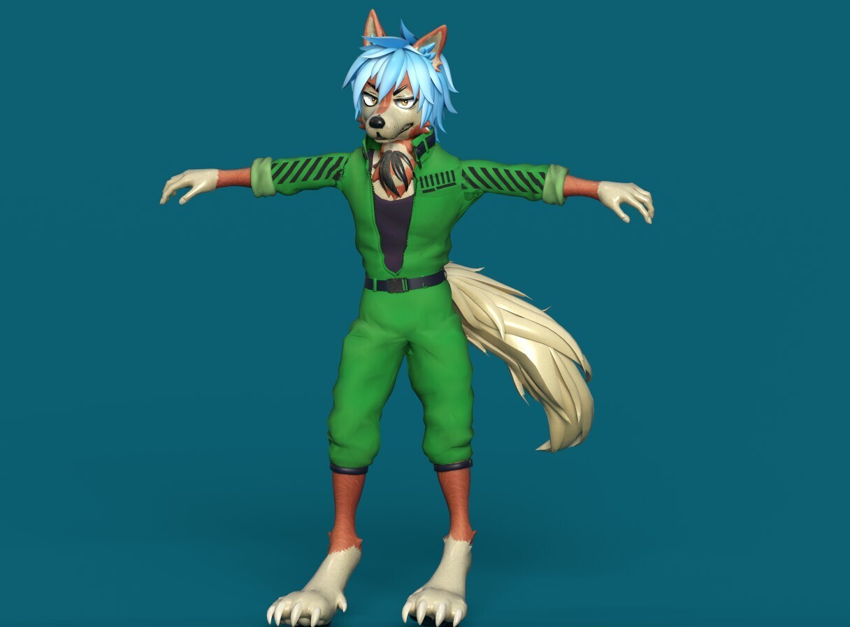 ArtStation - stylized man and dog character