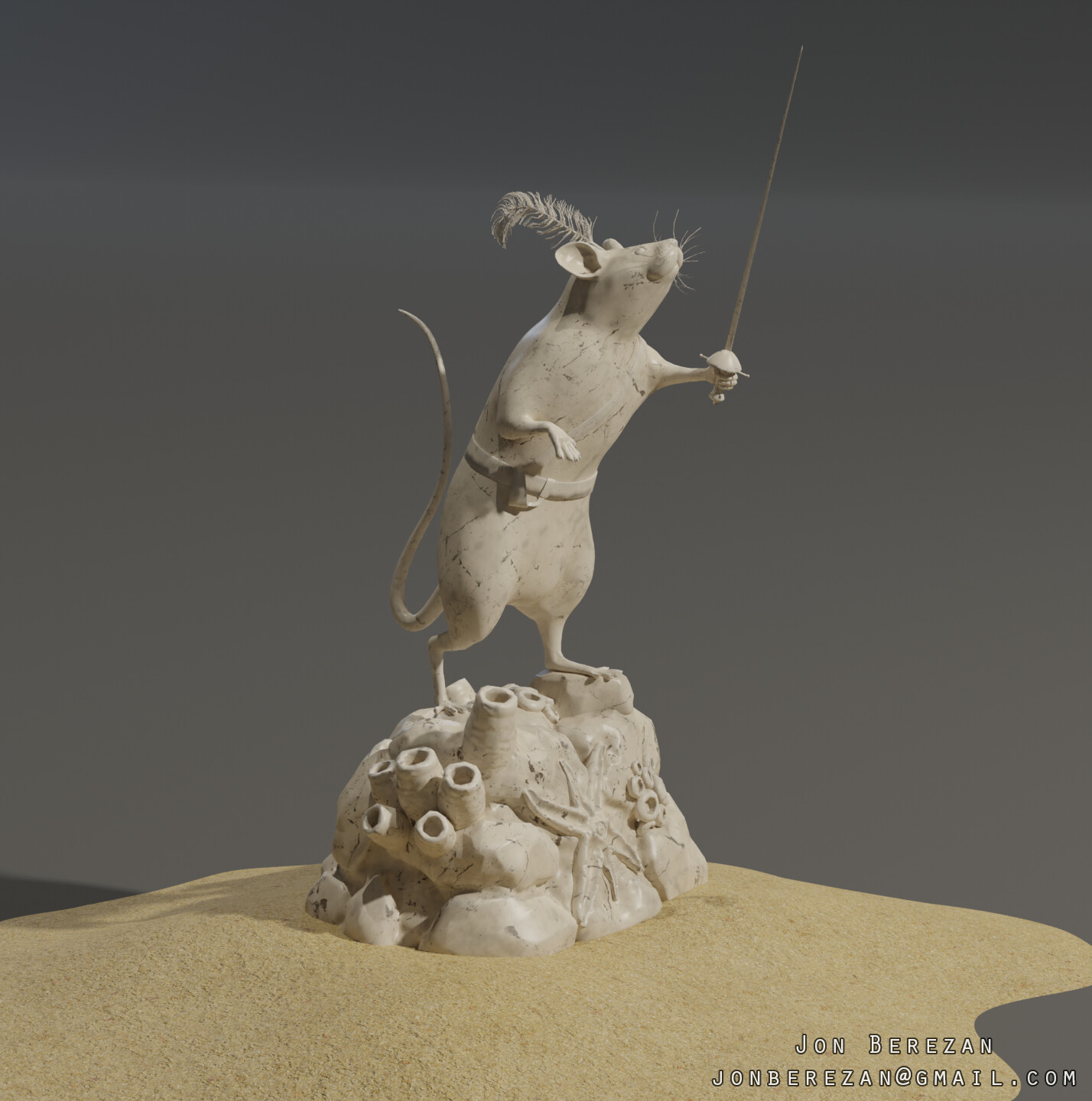 ArtStation - Reepicheep Statue ArtStation - Reepicheep Statue