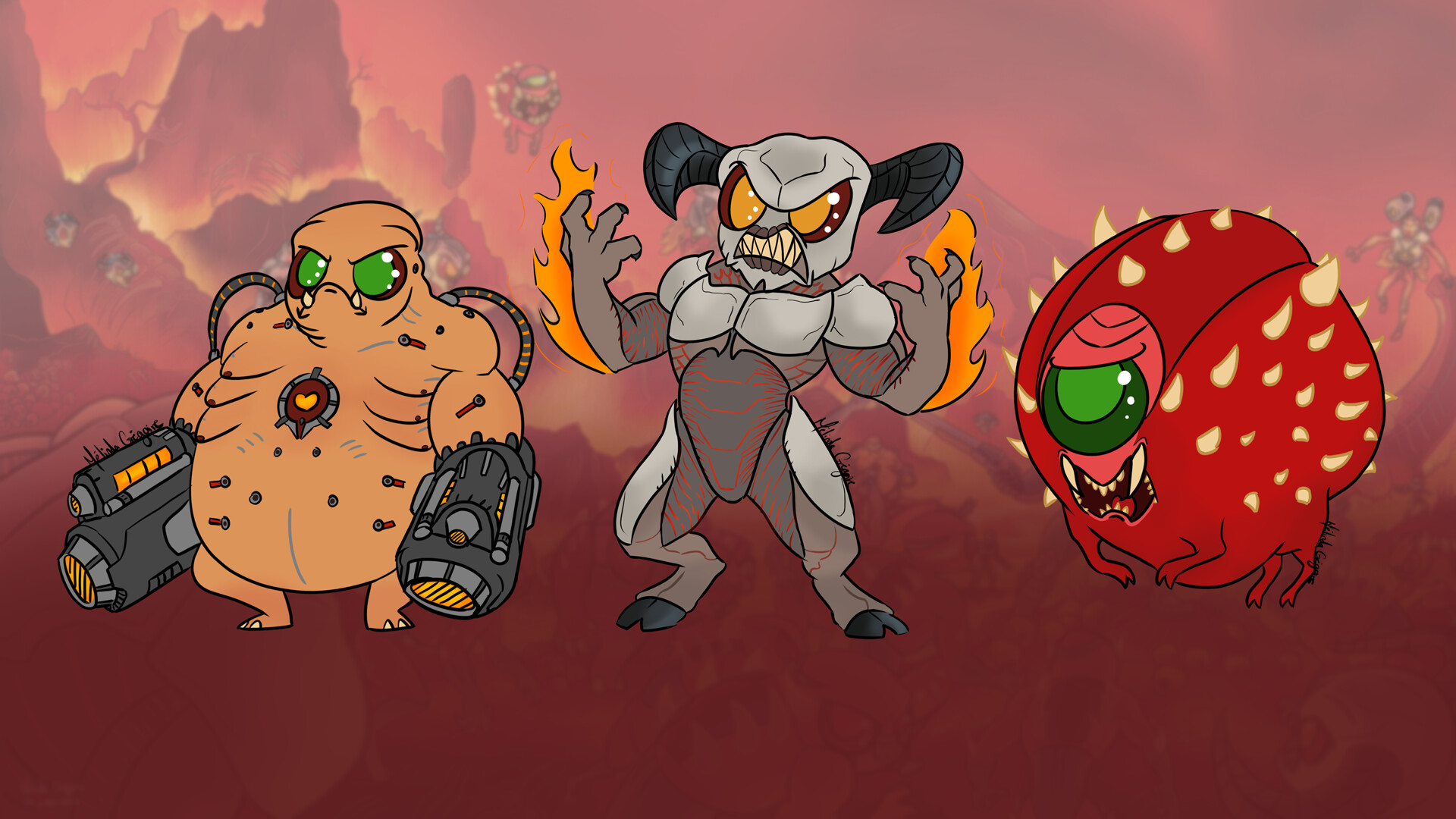 Mélinda Grégoire - Doom - Cartoon style Fan Art