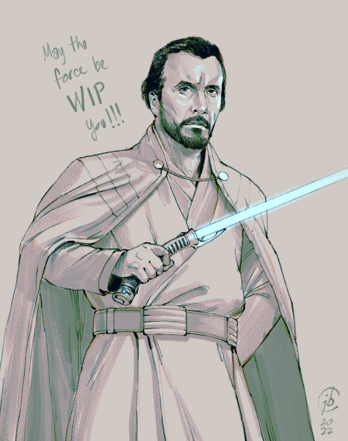how to draw a jedi knight