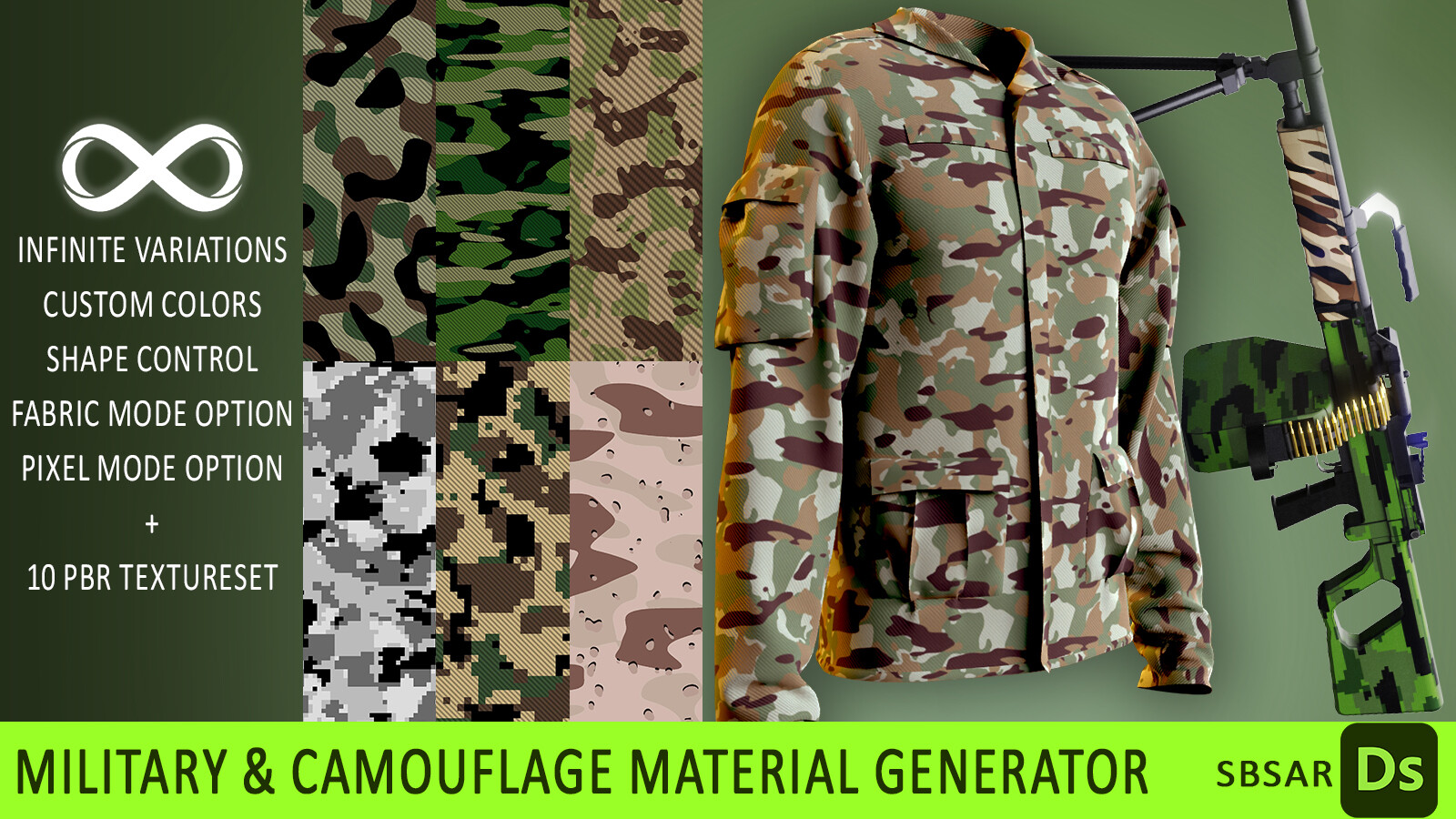 ArtStation - infinite military and Camouflage material generator