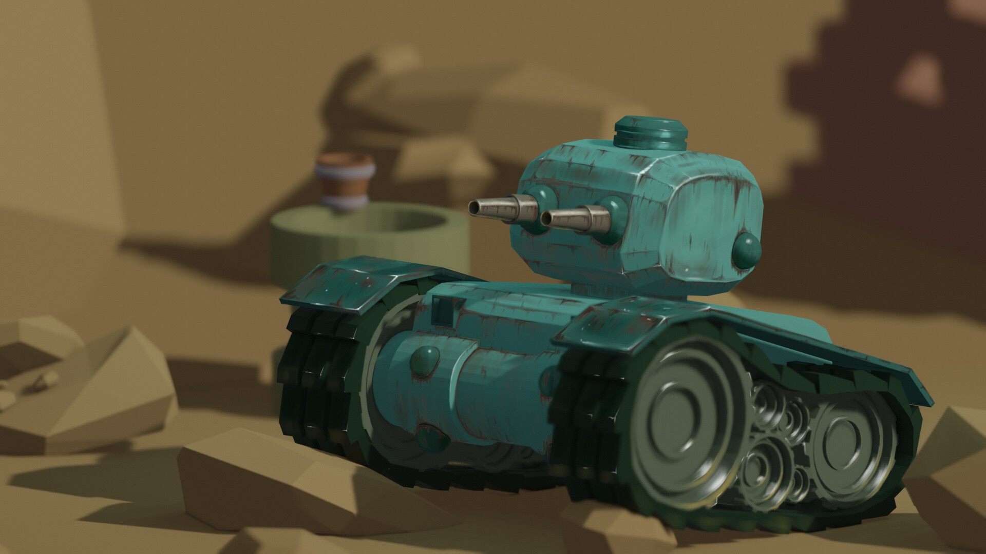 ArtStation - Post-processing of 3D tank model