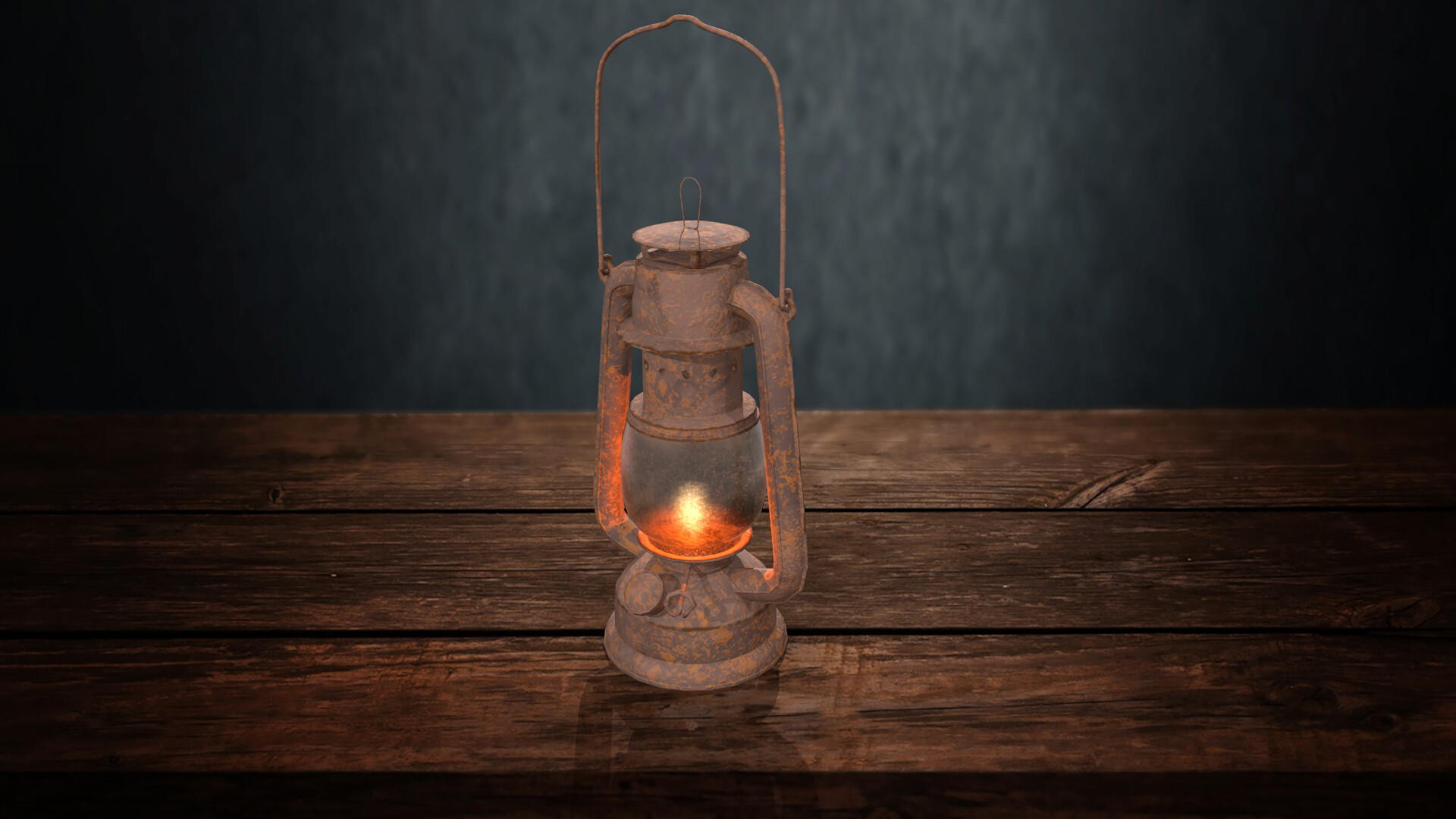 ArtStation - Rusted old oil lamp