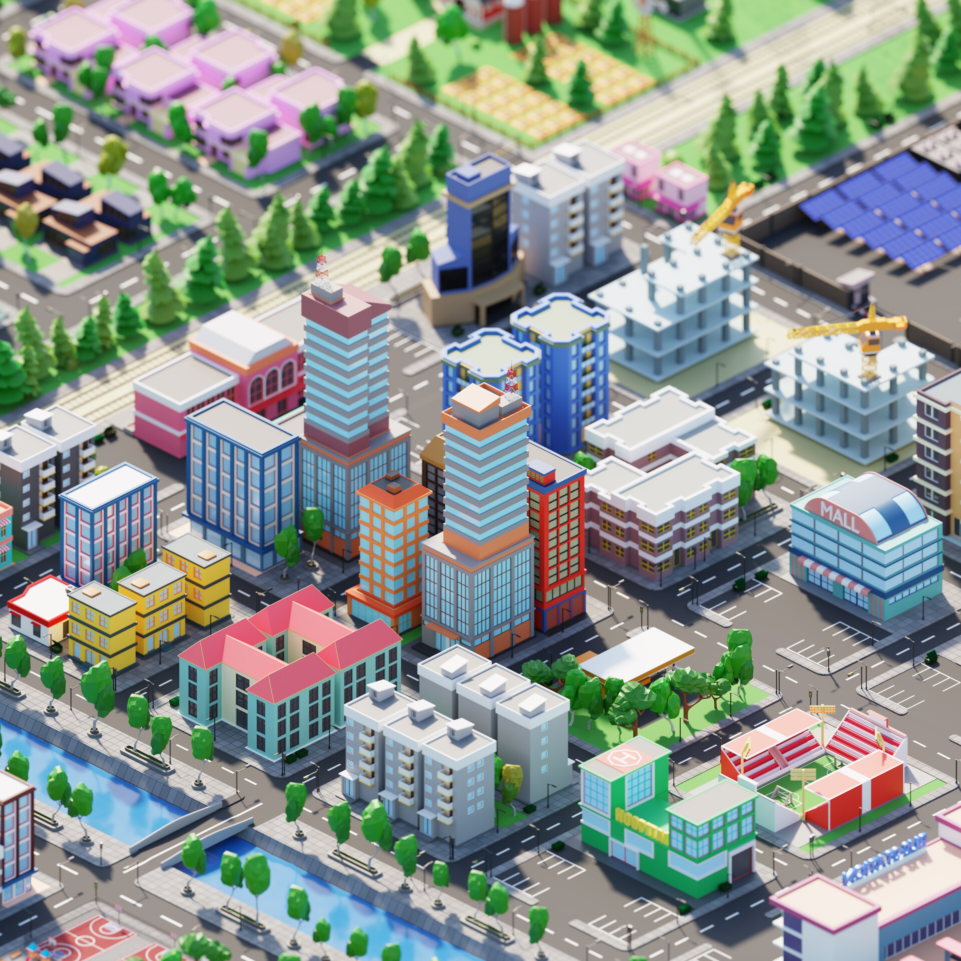 ArtStation - Low Poly City (Version 2)