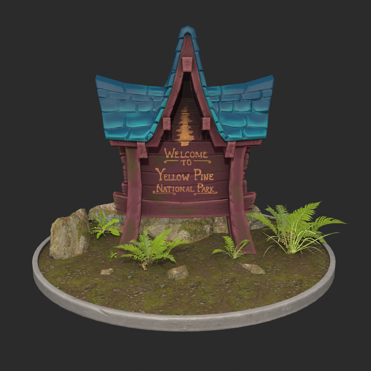 ArtStation - Stylized _welcome board