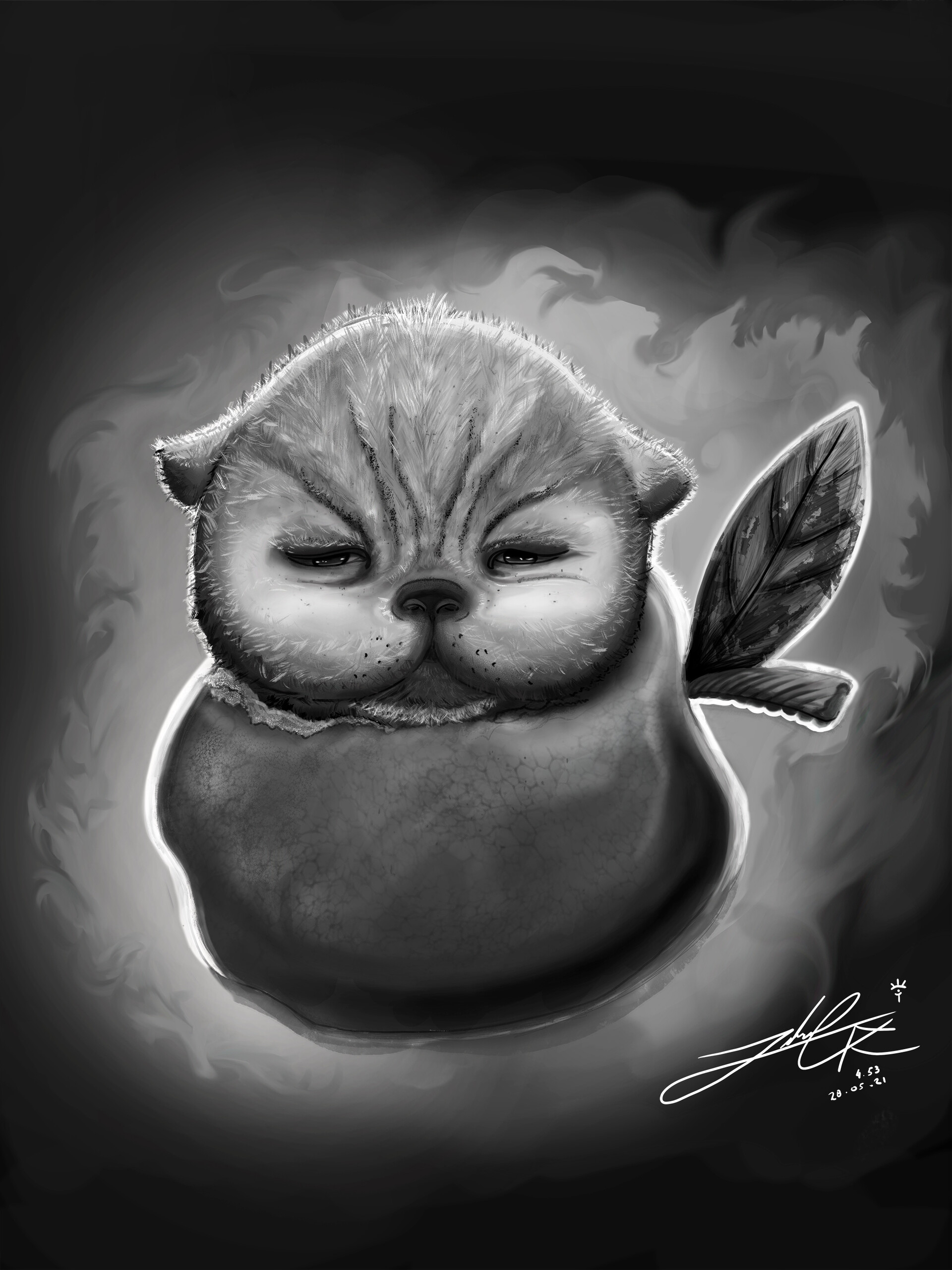 ArtStation - GOD CAT - ILLUSTRATION PROCESS