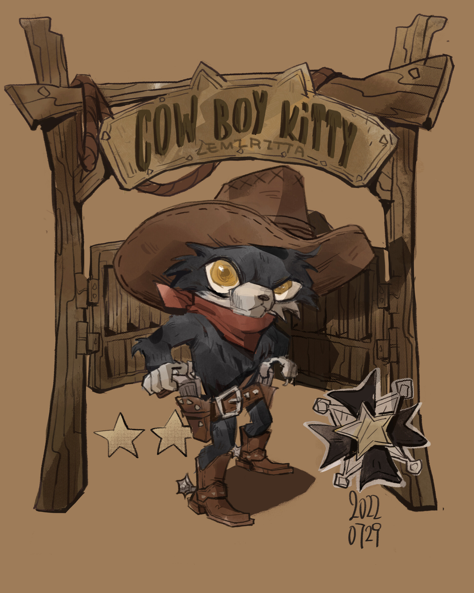 ArtStation - Cow boy CAT