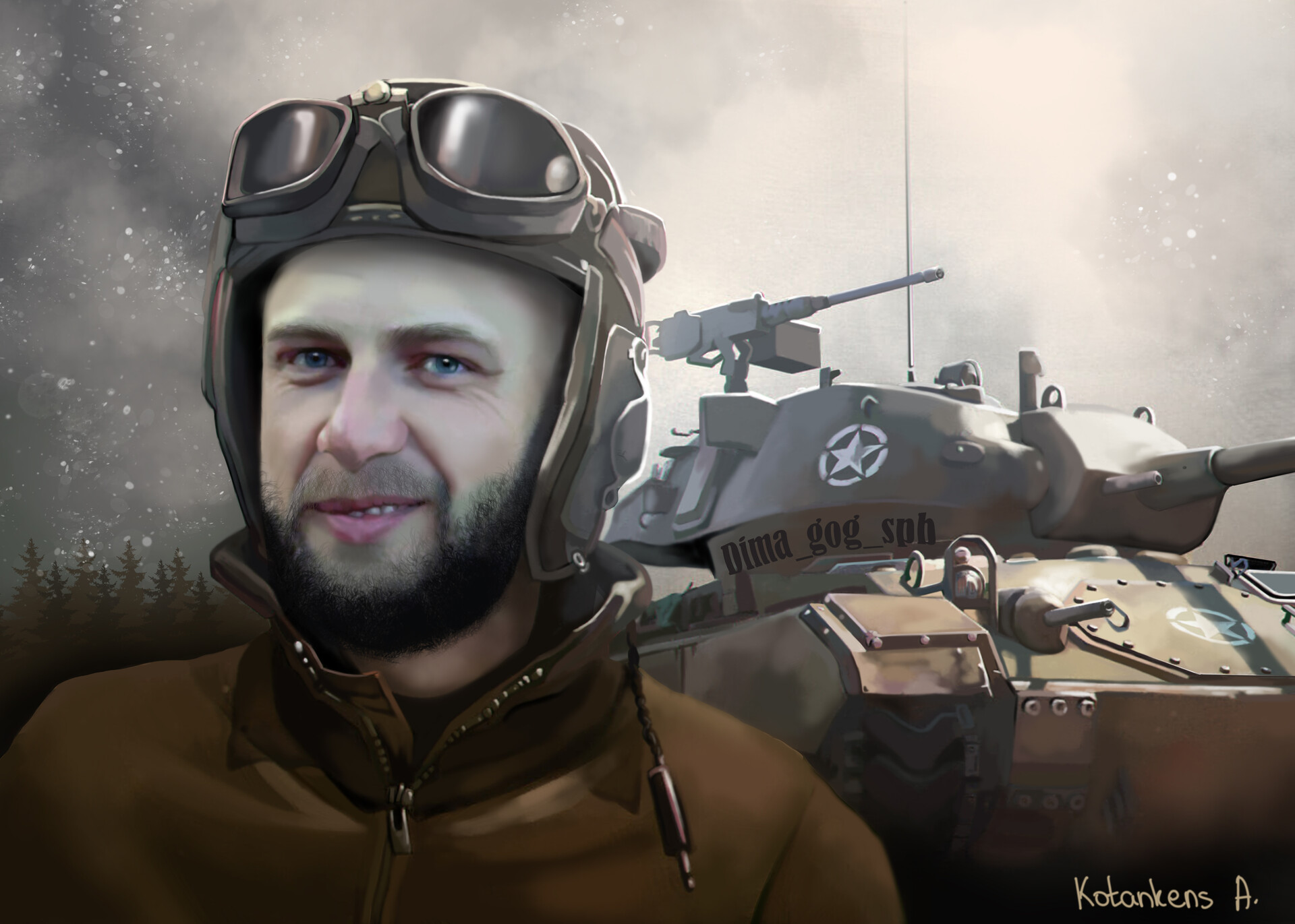 ArtStation - custom portrait in the style of "world of tanks"
