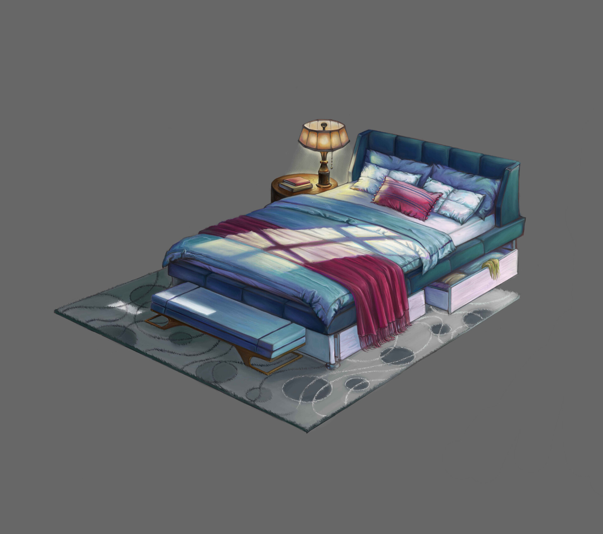 ArtStation - isometric bed design