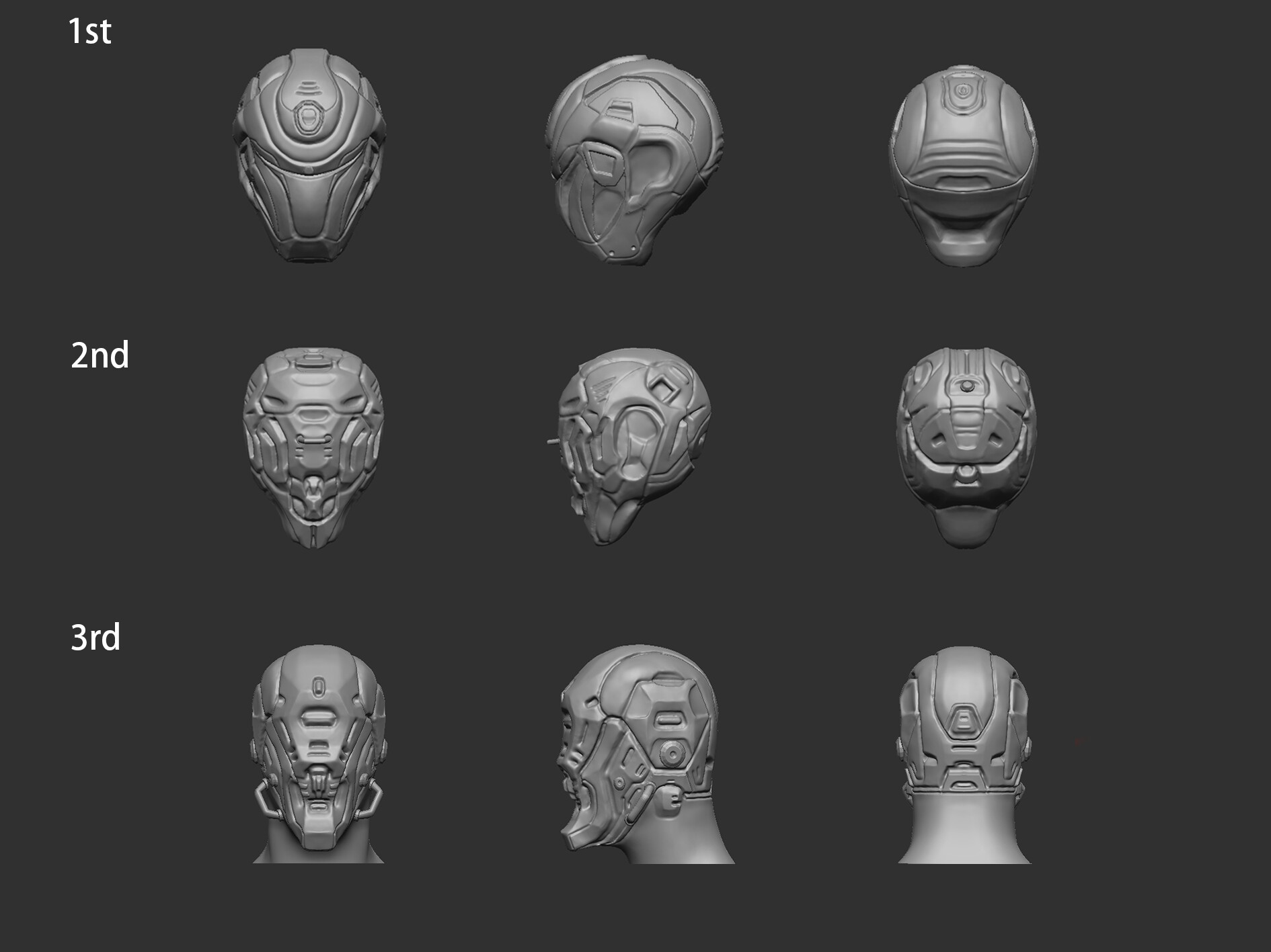 ArtStation - Mech head design evolution