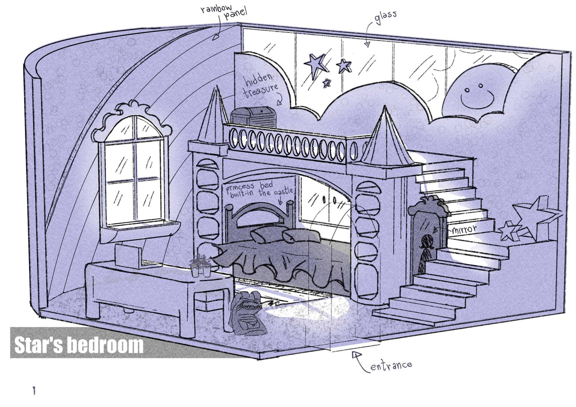 ArtStation - Princess Bedroom concept art