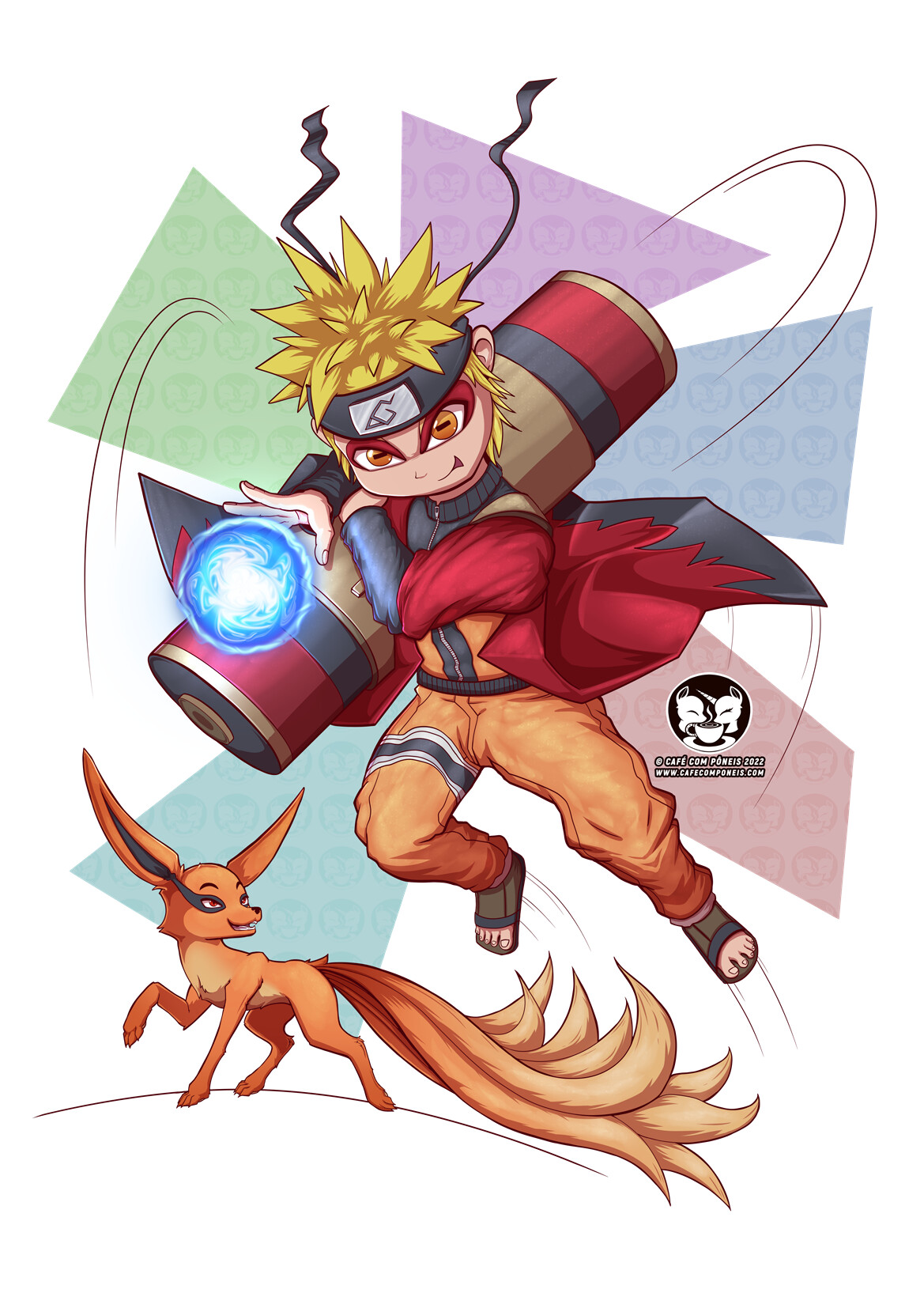 Naruto Chibi Raposa COMO DESENHAR A KURAMA RAPOSA DE NOVE CALDAS DO