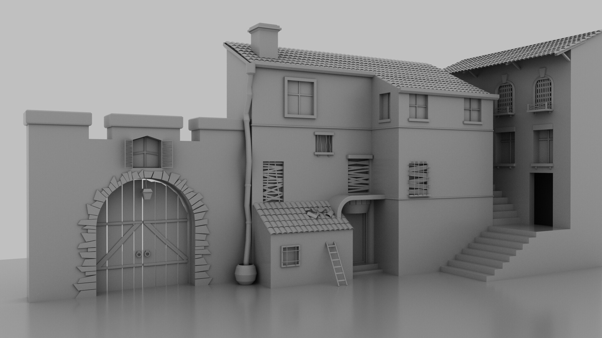 ArtStation - Stylized buildings using Maya