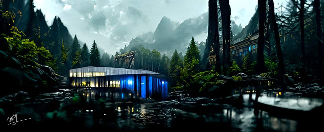 ArtStation - Forest Sci-fi Landscapes 006 - AI Art