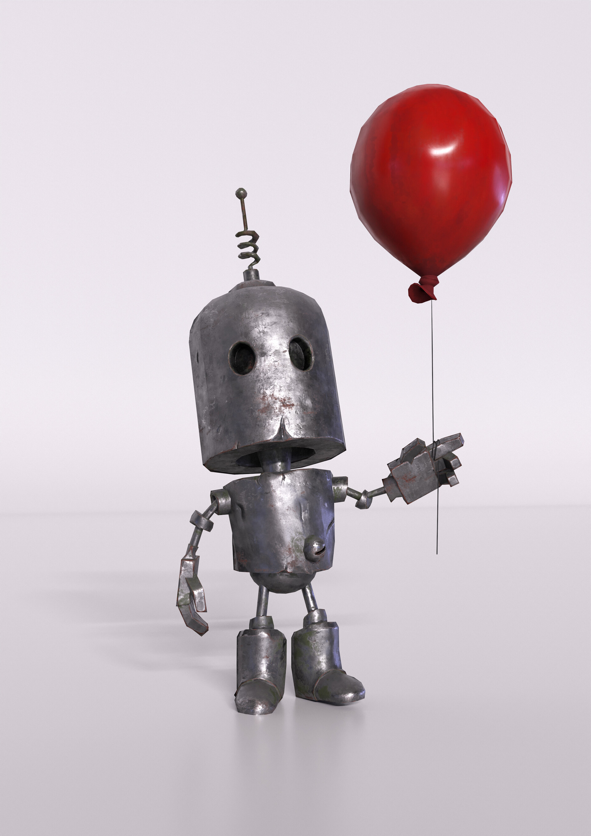 ArtStation - Robot with Red Balloon 3D Model