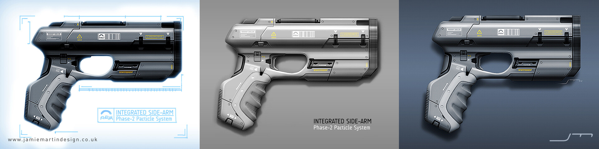 Jamie Martin - Integrated SIdearm - SciFi Pistol / Gun, concept art