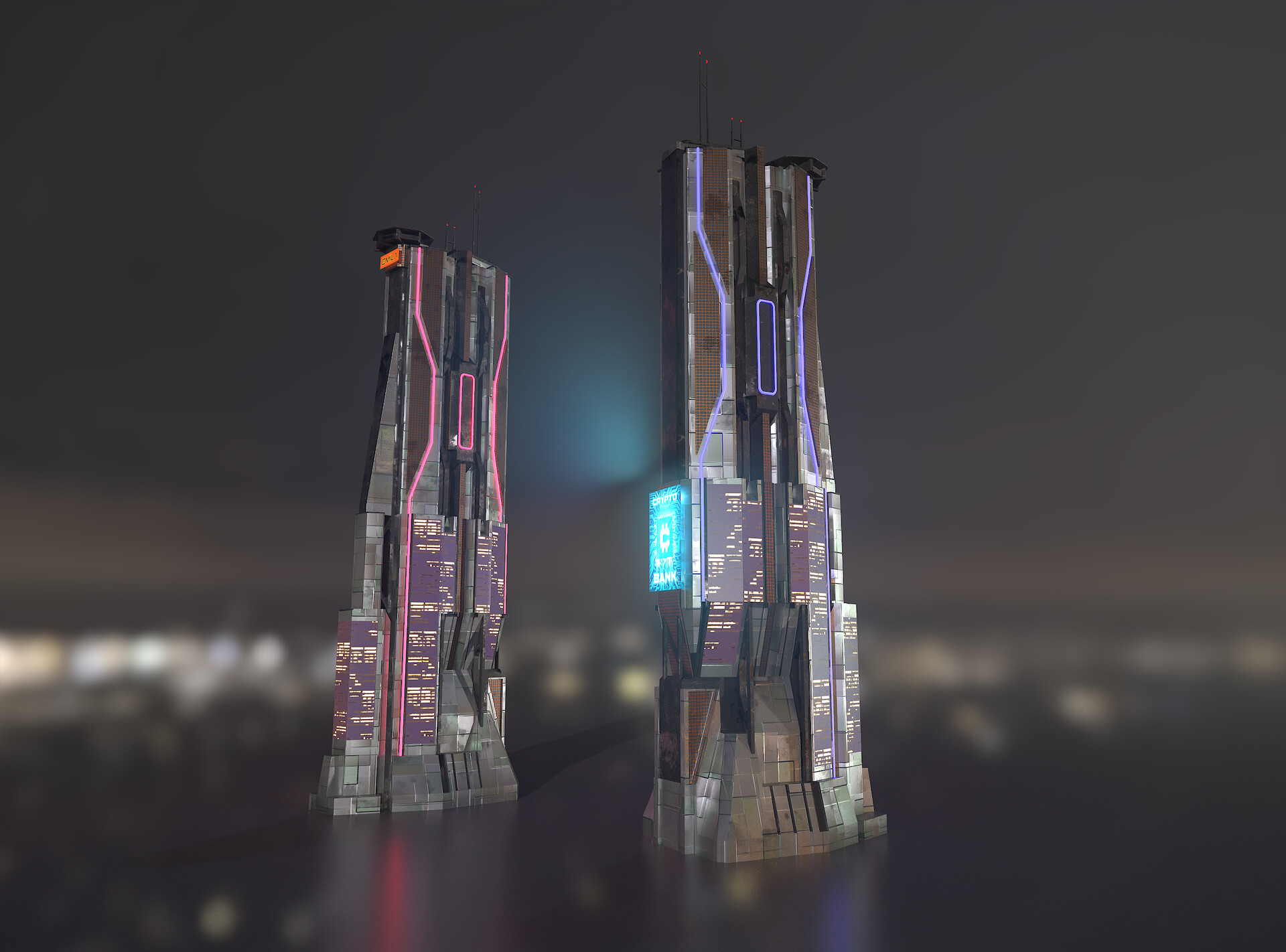 ArtStation - Cyberpunk Crypto-Bank Building