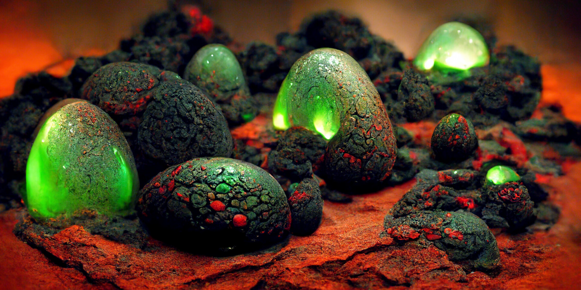 ArtStation - Alien Eggs on Basalt Rocks Study