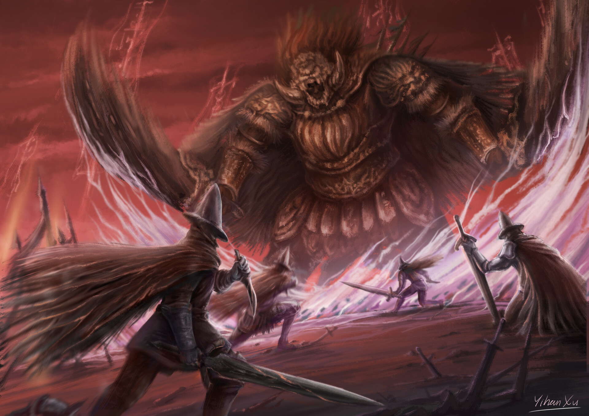 ArtStation - Radahn VS Abyss Watchers