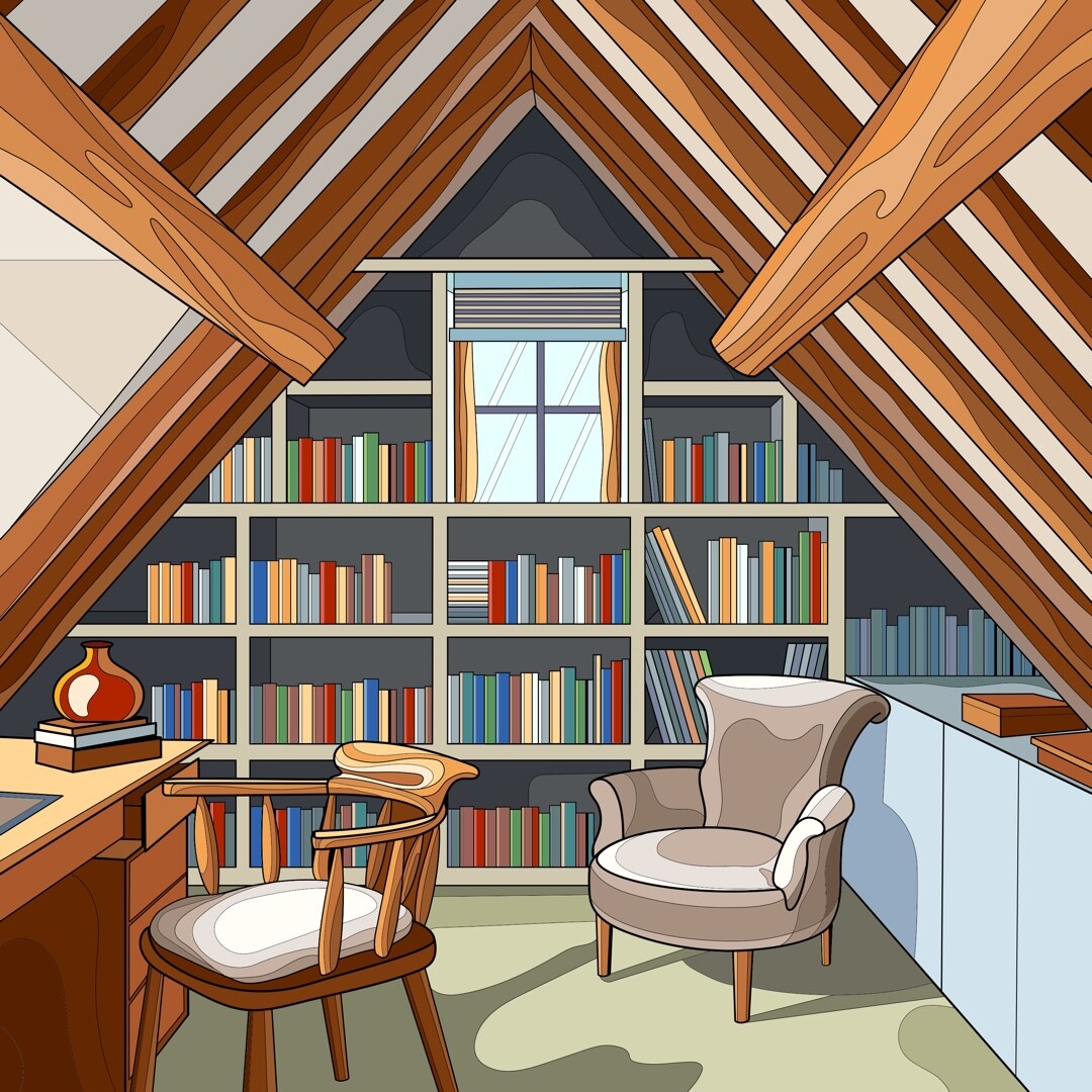 ArtStation - Library Room Design