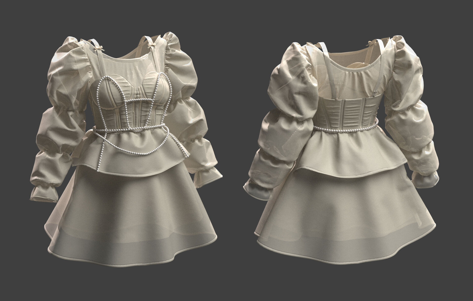 ArtStation - Cute dress. Marvelous designer