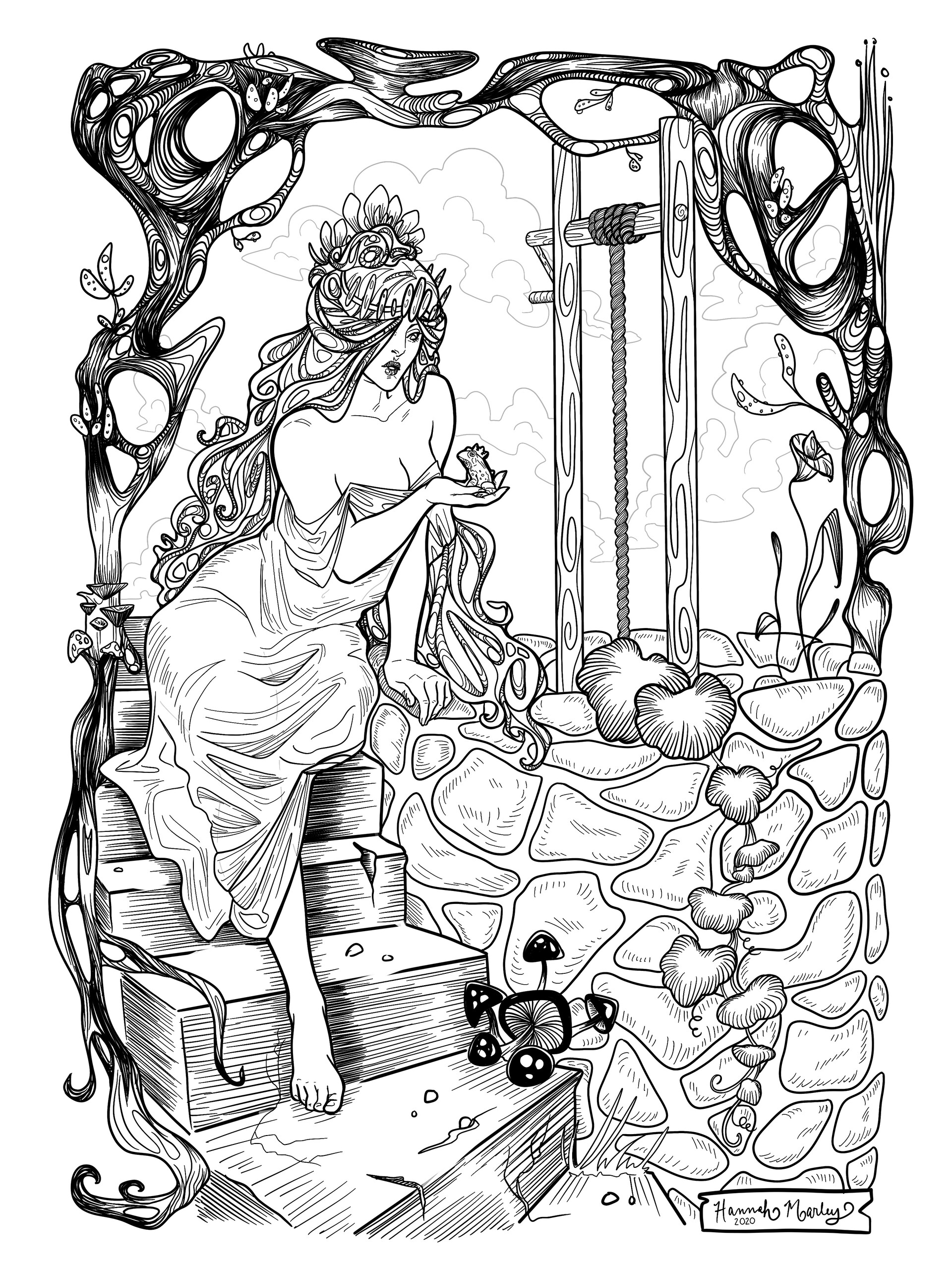 art nouveau coloring book