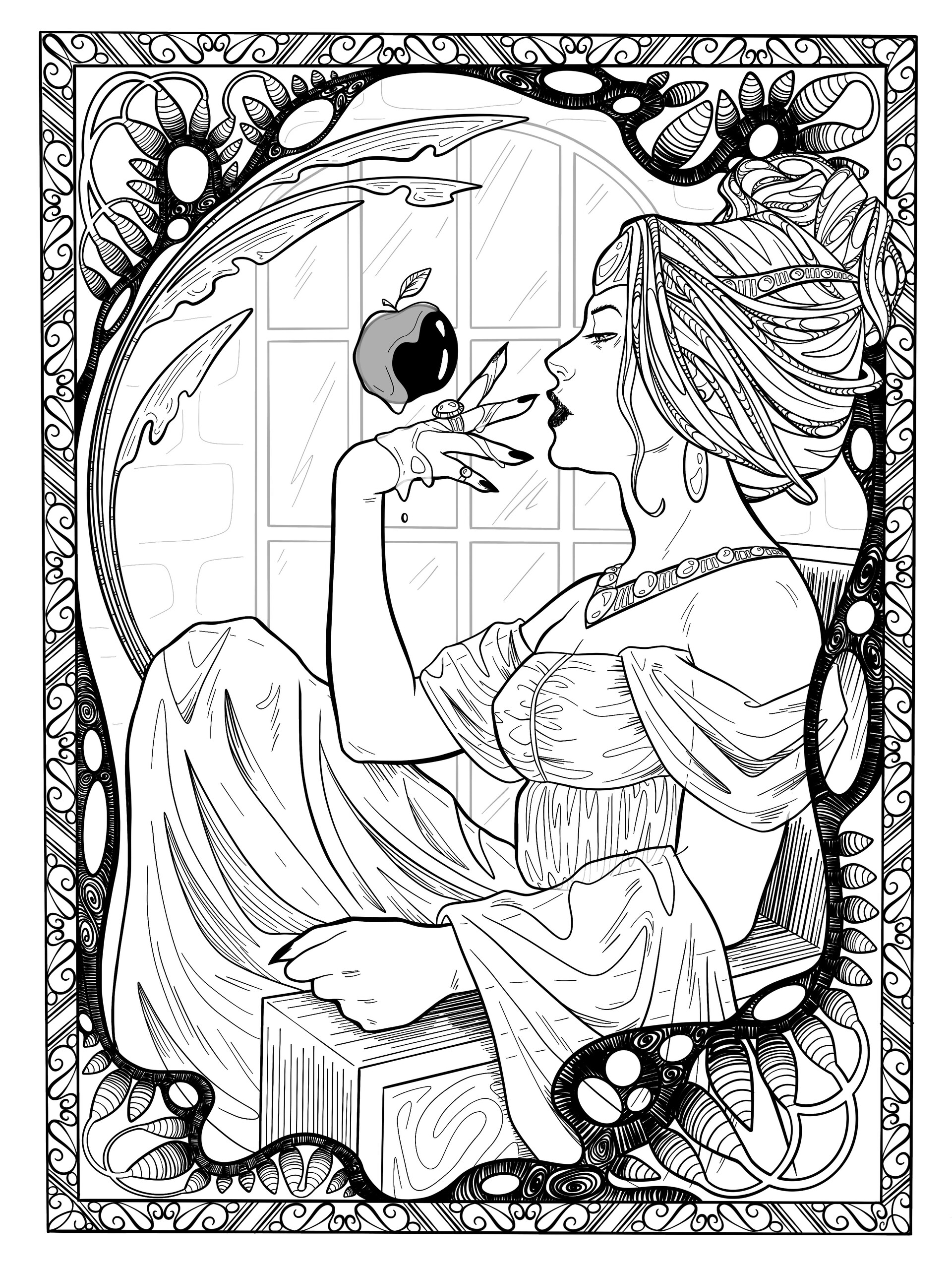 art nouveau coloring book