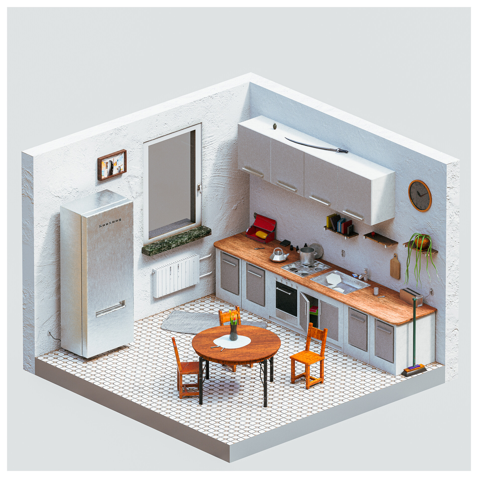 Michał Wende - Isometric Kitchen