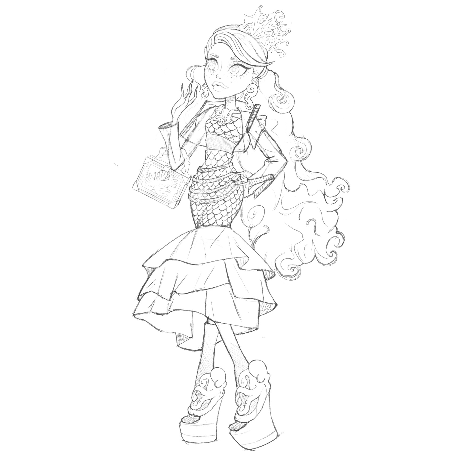 monster high coloring pages of lagoona blue