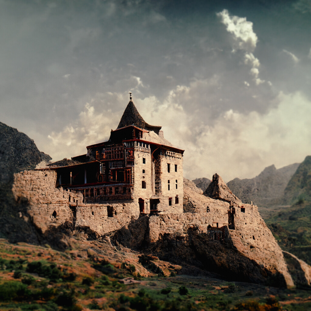 ArtStation - Castle on mountain era 1870's