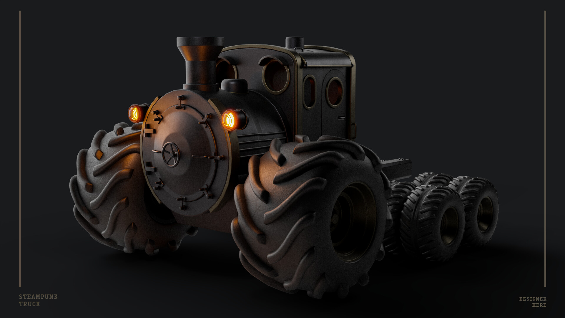 ArtStation - Steampunk Truck V2- Redesign of My Old Ones 4