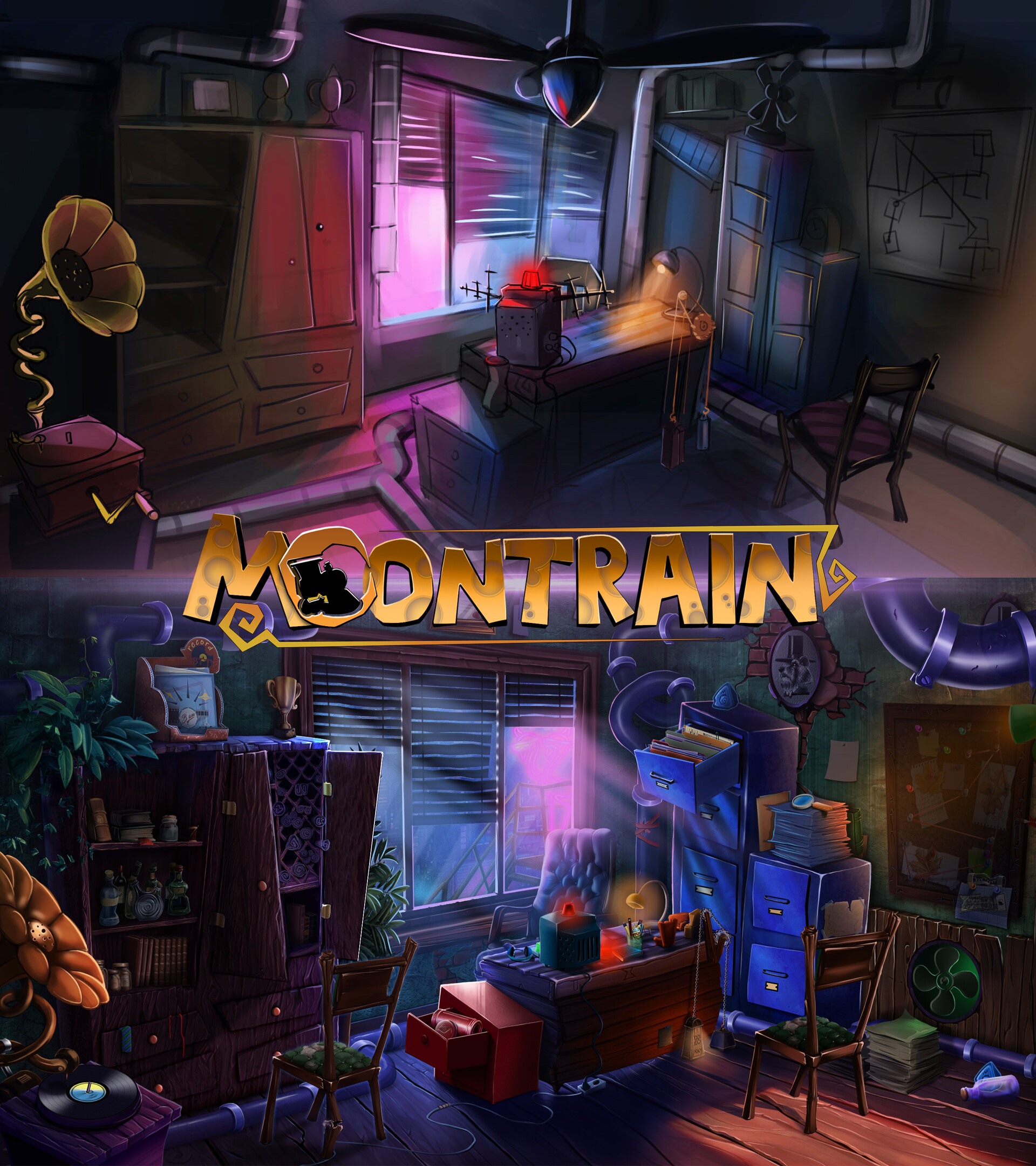 ArtStation - Moontrain Scene from concept to finish 3