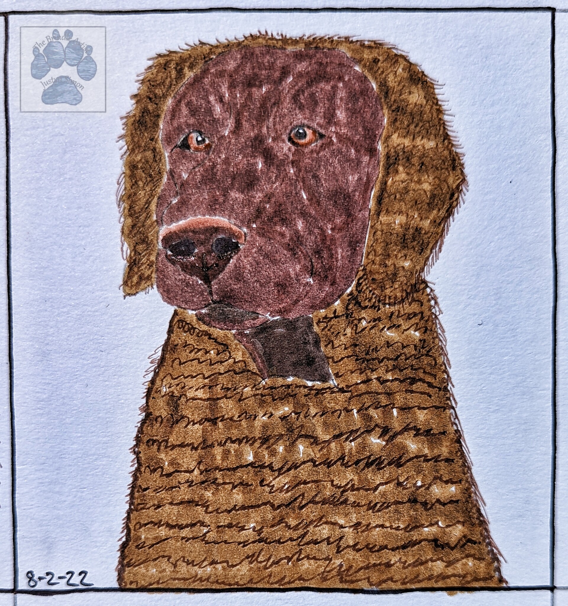 ArtStation - Doggust Drawing 2 - Curly-Coated Retriever