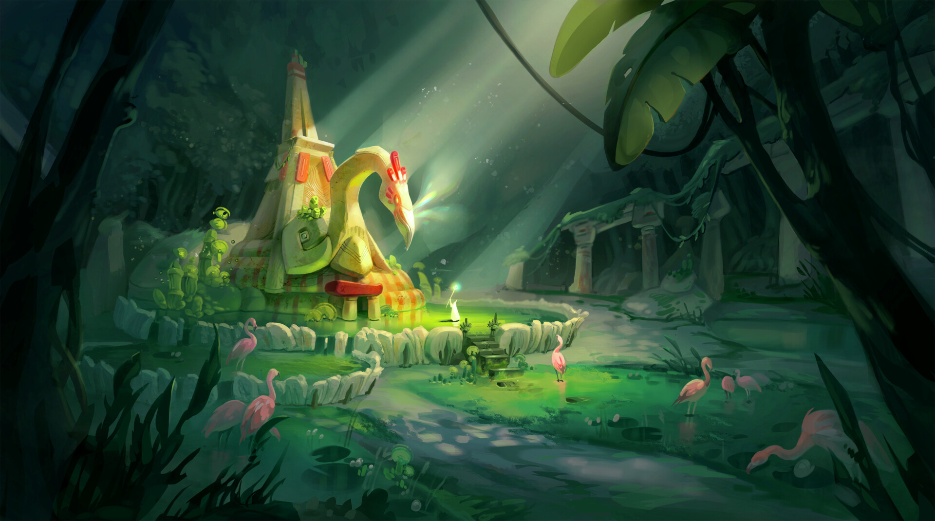 ArtStation - Ancient flamingo temple