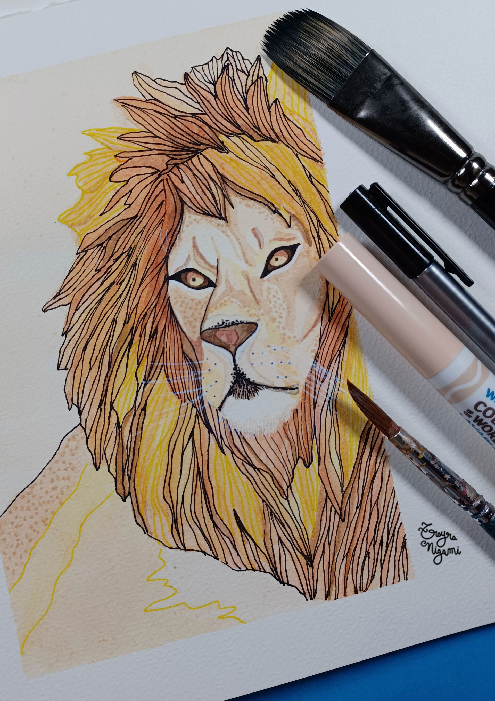 ArtStation - Watercolor - Lion