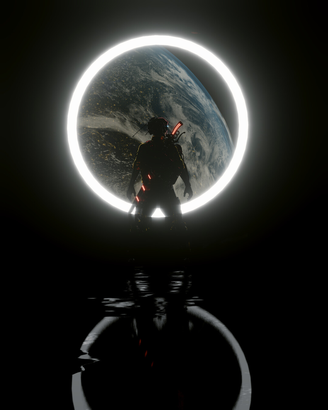 ArtStation - an sci-fi artwork with earth and sci-fi character