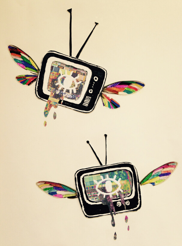 ArtStation - Flying TVs Collage