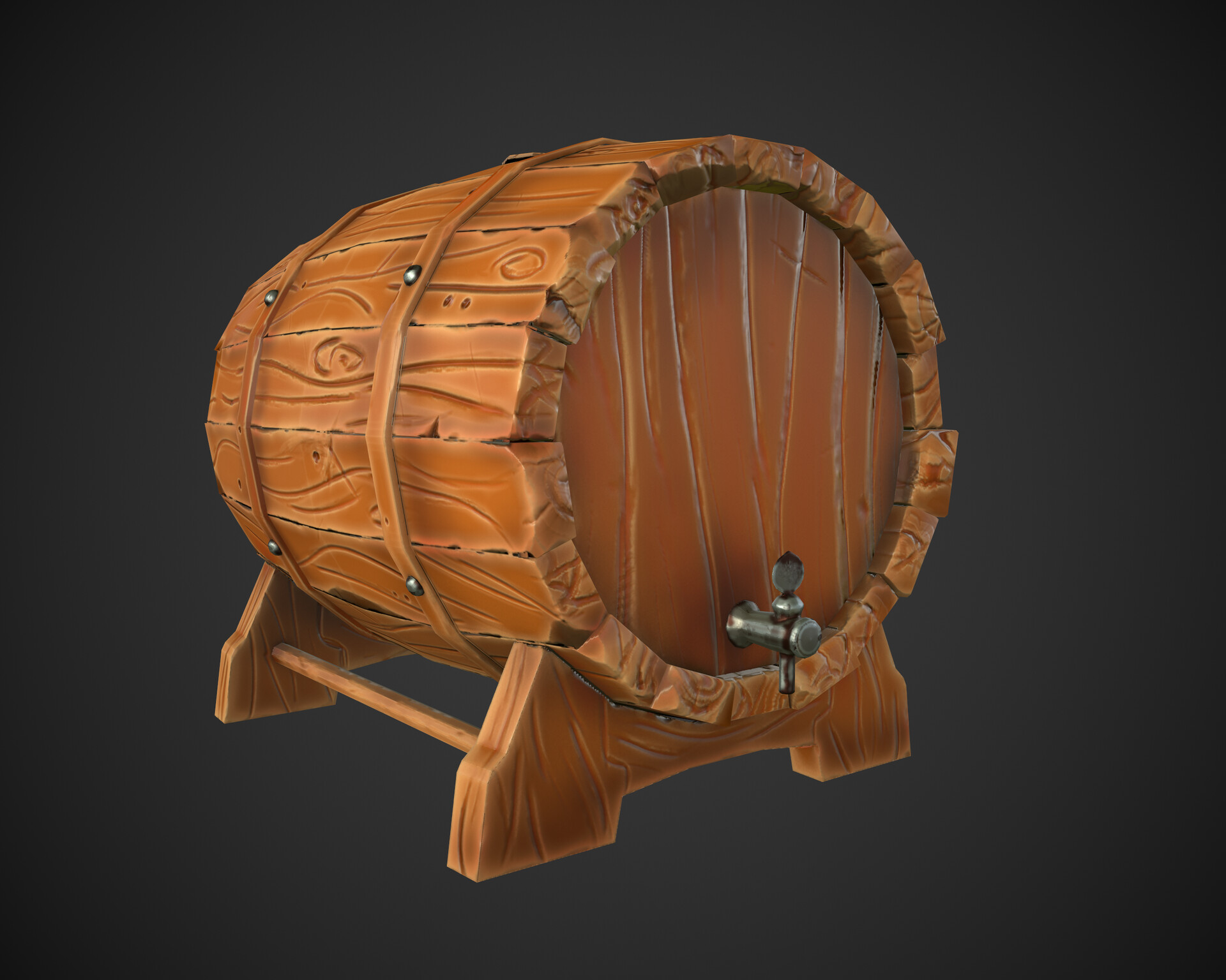 ArtStation - Stylized Low Poly Barrel