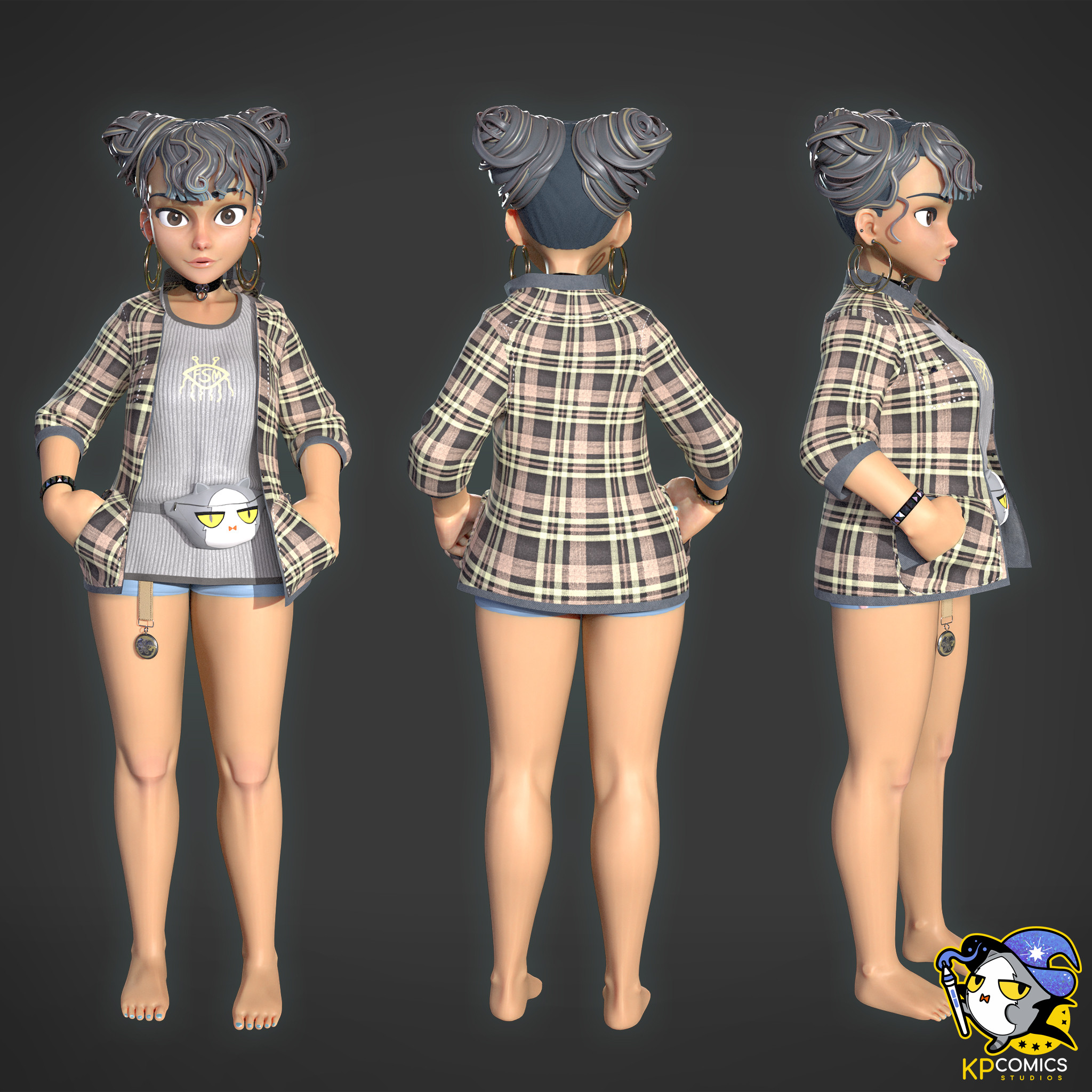 KP Comics Studios - Uptown Girl 3D Model Character