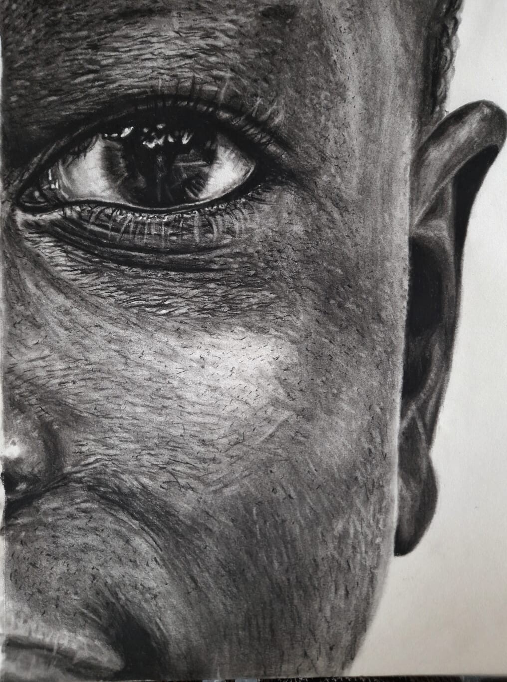 how to draw face charcoal