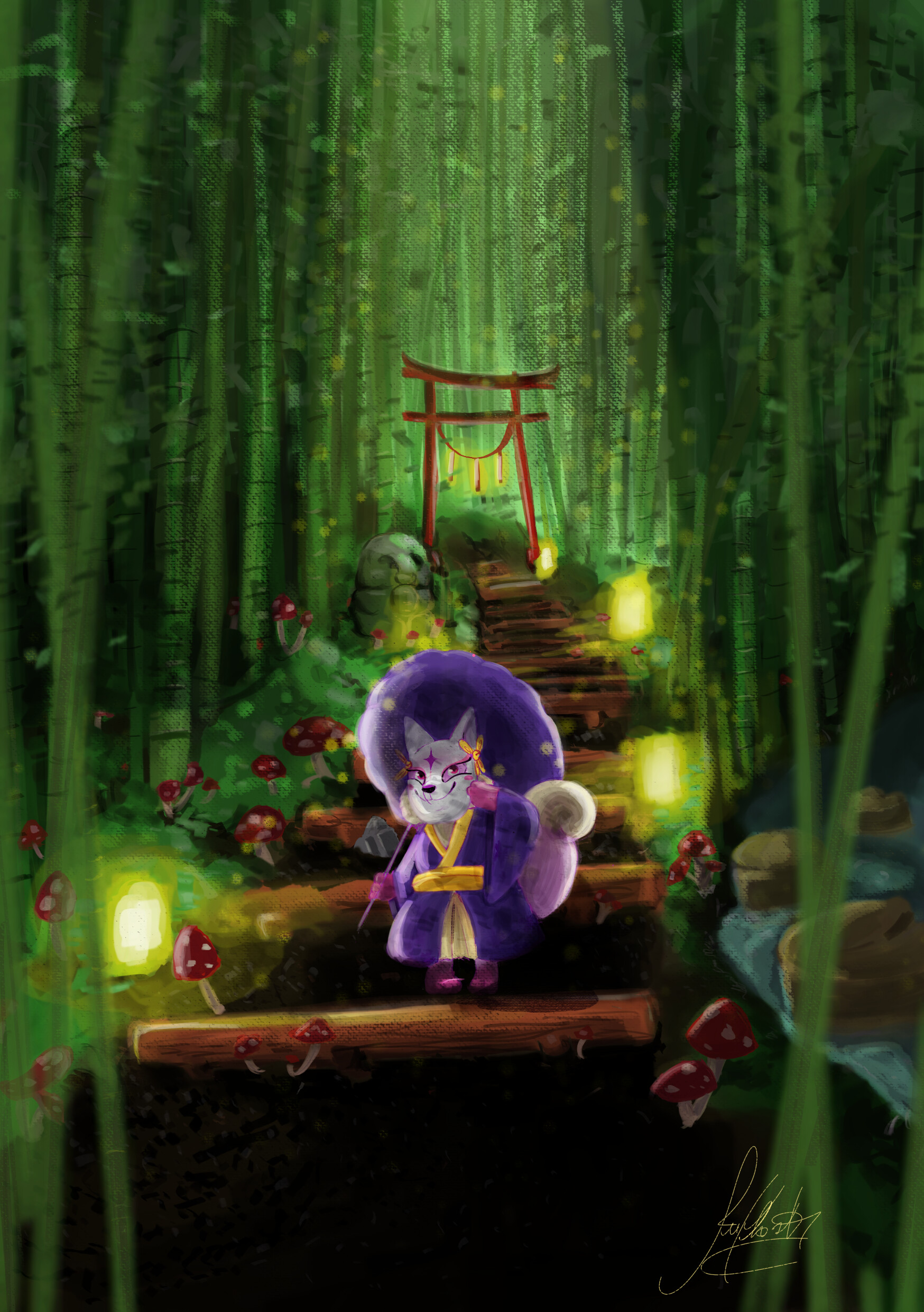 ArtStation - Bonnie and the magic woods.